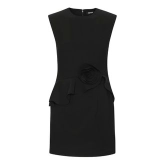 Rotate Rotate Birger Christensen - Mini-robe &agrave; volants p&eacute;plum et rosette - Femme - Robes - Noir - Taille: 38 FR