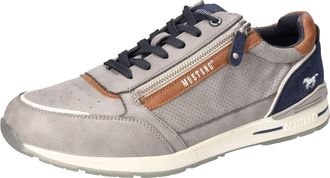 Mustang Jeans Herren Sneaker Halbschuh Schn&uuml;rschuh Zipper und Schn&uuml;rung 4154-316, Gr&ouml;&szlig;e:46 EU, Farbe:Grau