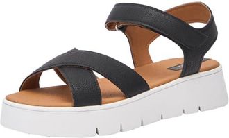 Geox Femme D Dandra 40 C Sandales compens&eacute;es, Noir, 38 EU