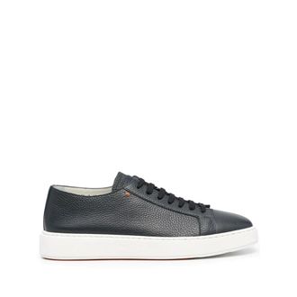 Santoni Italienische Leder-Sneakers - - Shoes - Herren - Blau - 48 EU