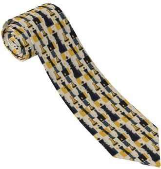 Generic Cravate Homme Motif D&Eacute;checs Jaune Et Noir &Eacute;l&eacute;gant Cravates &Eacute;troit Cravate Pour Hommes Pour Accessoires Remise De Dipl&ocirc;me C&eacute;l&eacute;brations