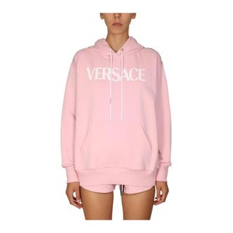 Versace Logo Baumwoll-Hoodie - - Sweatshirts & Hoodies - Damen - Rosa - XS