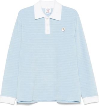 Casablanca Homme, Tops, Bleu, Taille: M Polo en Velours &agrave; Rayures