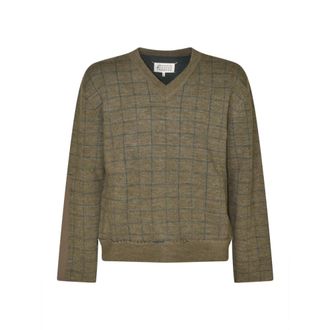 Maison Margiela V-neck Sweater - - Knitwear - Herren - Gr&uuml;n - S