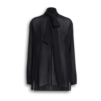 Alaia Femme, Blouses et Chemises, Noir, Taille: 38 FR Blouse Foulard Georgette