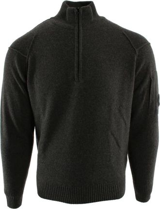 C.P. Company C.p. Company, Homme, Pulls, Gris, Taille: S Lambswool GRS Half Zip Sweater