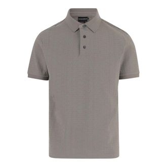 Emporio Armani Strukturiertes Baumwoll-Polo - - Tops - Herren - Grau - S