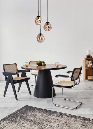 Masterlight home24 Pendelleuchte Lava XII Ø 35cm Gold/Schwarz/Gold Stahl, pulverbeschichtet Glas E27