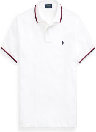 Ralph Lauren Piqu&eacute;-Poloshirt mit Kontraststreifen und kleiner Pony-Stickerei, Custom Slim Fit in
