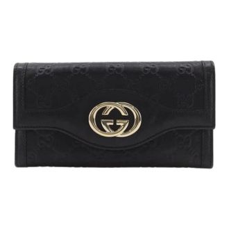 Gucci Portefeuille en cuir vintage Pre-owned - Femme - Pre-owned - Noir - Taille: ONE Size