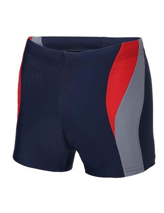 Ladeheid Badehose Herren kurz Boxershorts Bademode f&uuml;r Herren zum Strand und zum Schwimmbad komfortable und Bequeme Badehose eng LA40-255 (Marineblau/Rot/Grau,
