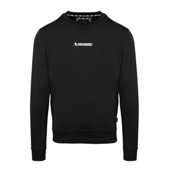 Aquascutum Sweatshirt f&uuml;r Herren, Gerippter Kragen, Baumwollmischung, Regul&auml;r (Schwarz)