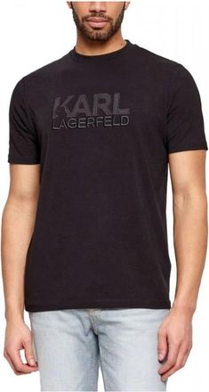 Karl Lagerfeld Homme, Tops, Noir, Taille: XL T-shirt ras du cou
