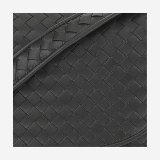 Bottega Veneta Mens Leather Messenger Bag Dark Green Lambskin Shoulder