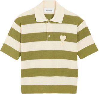 Ami Femme, Tops, Vert, Taille: 42 FR De Coeur Striped Polo