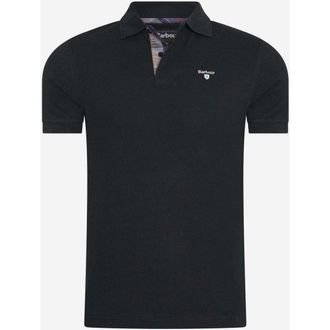 Barbour tartan pique polo - black