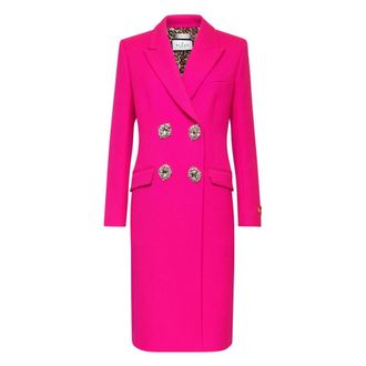 Philipp Plein Femme, Manteaux, Rose, Taille: 42 FR Coat Long