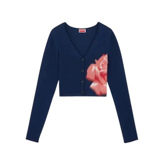 Kenzo Kurze Strickjacke - - Knitwear - Damen - Blau - XS