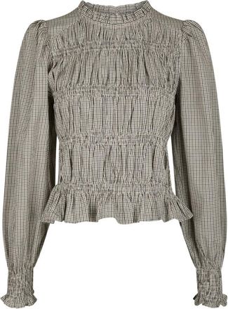 Neo Noir Femme, Blouses et Chemises, Brun, Taille: 42 FR Fleur Drapy Satin Blouse