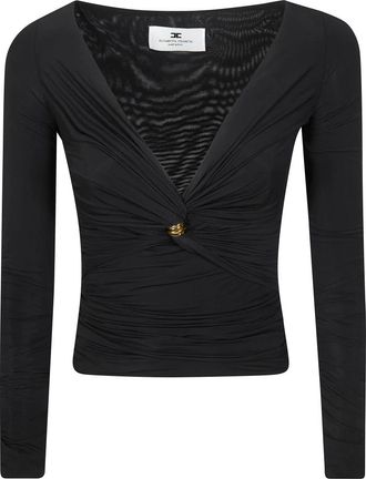 Elisabetta Franchi Femme, Tops, Noir, Taille: 42 FR Maglia