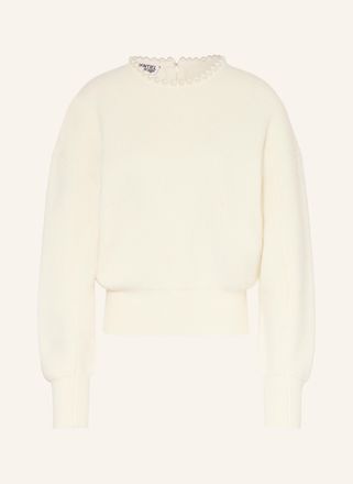 Essentiel Pullover Inti Mit Schmuckperlen weiss