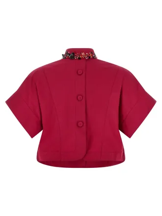 Fendi Embroidered Collar Shirt - Red