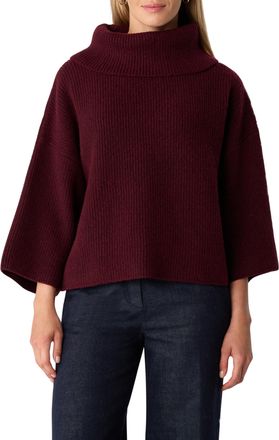 Comma Poncho mit weitem Rollkragen