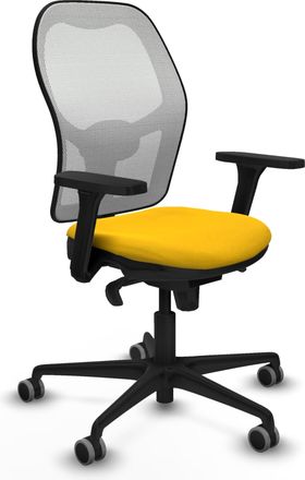 Piqueras y Crespo Stuhl geeignet f&uuml;r die Arbeit mit 3D-Armen, h&ouml;henverstellbare Lendenwirbelst&uuml;tze, ausgestattet mit Sincro 5 Positionen und injiziertem Schaum, Wei&szlig;/Ge