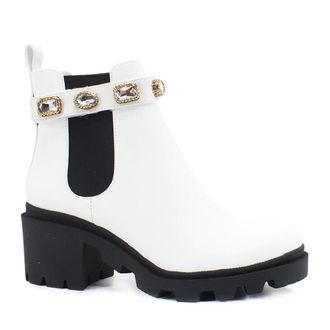 Steve Madden Bottines &agrave; lacets - Femme - Chaussures - Blanc - Taille: 38 1/2 EU