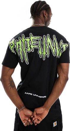 Aape By A Bathing Ape Hip-Hop-T-Shirt in Schwarz mit Logo