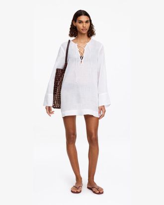Arket Strandkleid Aus Ramie -Wei&szlig;