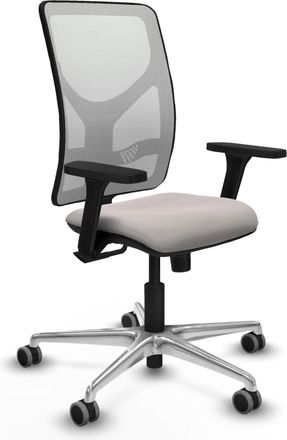 Piqueras y Crespo Wei&szlig;er Schreibtischstuhl mit Rollen, mit 3D-Armlehnen, h&ouml;henverstellbare Lendenwirbelst&uuml;tze, ausgestattet mit Sincro 3 Positionen und Schneideschaum, 