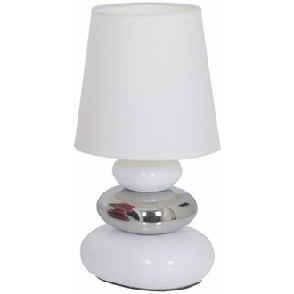 N&auml;ve Naeve STONEY Lampe de table avec abat-jour rond conique blanc 1xE14