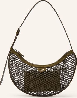 Alaia Ala&iuml;a Schultertasche Demi Lune gruen