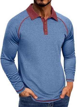 Generic Polo basique classique pour homme, coupe classique, v&ecirc;tement de travail d&eacute;contract&eacute;, chemise vintage, l&eacute;g&egrave;re et respirante, tunique de vacances, Bu2.,