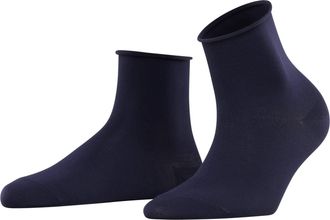 Falke Damen Kurzsocken Cotton Touch W SSO Baumwolle einfarbig 1 Paar, Blau (Dark Navy 6379), 35-38