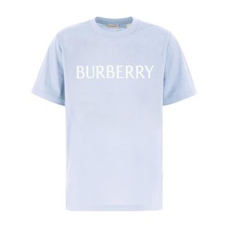 Burberry Logo Baumwoll-T-Shirt - - Tops - Damen - Blau - L