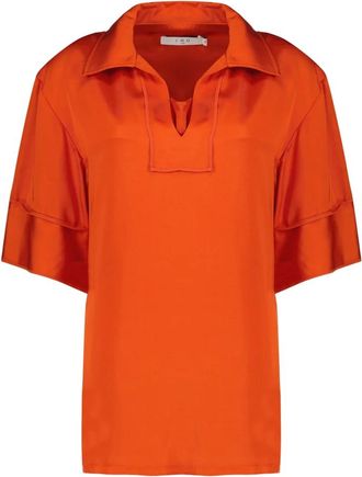 Iro Iro, Femme, Blouses et Chemises, Orange, Taille: 38 FR Blouse orange satin&eacute;