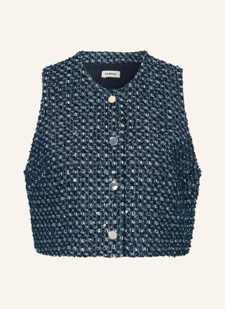 Sandro Sandro Cropped-Blazerweste Mit Pailletten blau