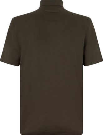 Ermenegildo Zegna Short-Sleeve Cotton Polo Shirt - Brown