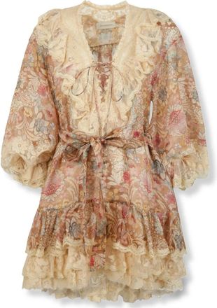 Zimmermann Femme, Robes, Multicolore, Taille: 38 FR Rebellion Lace-Up Mini Dress