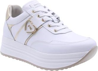 Nero Giardini E512910D Sneakers Femme en Cuir Et Matière Technique - Blanc 37 EU