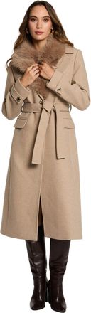 Morgan Damen 252-gpeaks Mantel, Beige, Gr&ouml;&szlig;e M, 34