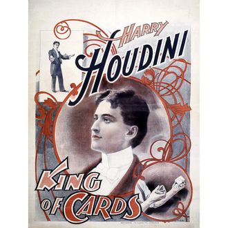 Wee Blue Coo Bumblebeaver Harry Houdini The Magician King of Cards Vintage Advertising Poster Print 12x16 inch 30x40cm Zauber K&ouml;nig Jahrgang Werbung