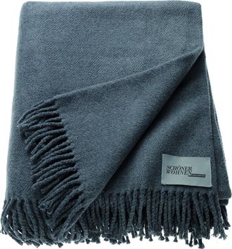 Sch&ouml;ner Wohnen Kollektion Tagesdecke 140x200 Baumwolle Mischung - unifarbene Kuscheldecke Basics - Sofadecke Dunkelgrau