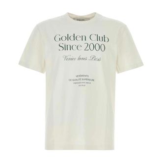 Golden Goose Homme, Tops, Beige, Taille: XL Craie Coton T-Shirt