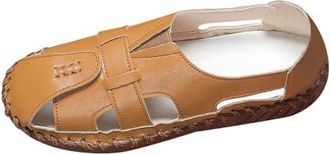 Generic Sandales ferm&eacute;es pour femme - Chaussures d&eacute;t&eacute; respirantes - Sandales rondes pour femme - Chaussures de loisirs confortables - Chaussures souples &agrave; rou