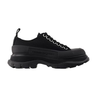 Alexander McQueen Womens Tread Slick Sneaker Black Canvas