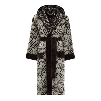 Philipp Plein unisex, V&ecirc;tements de nuit et de d&eacute;tente, Brun, Taille: S/M Peignoir de bain &agrave; capuche Signature