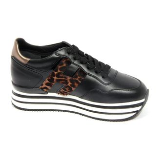 Hogan Midi Platform Schn&uuml;rschuhe mit Cavallino-Eins&auml;tzen - - Shoes - Damen - Schwarzk - 35 1/2 EU